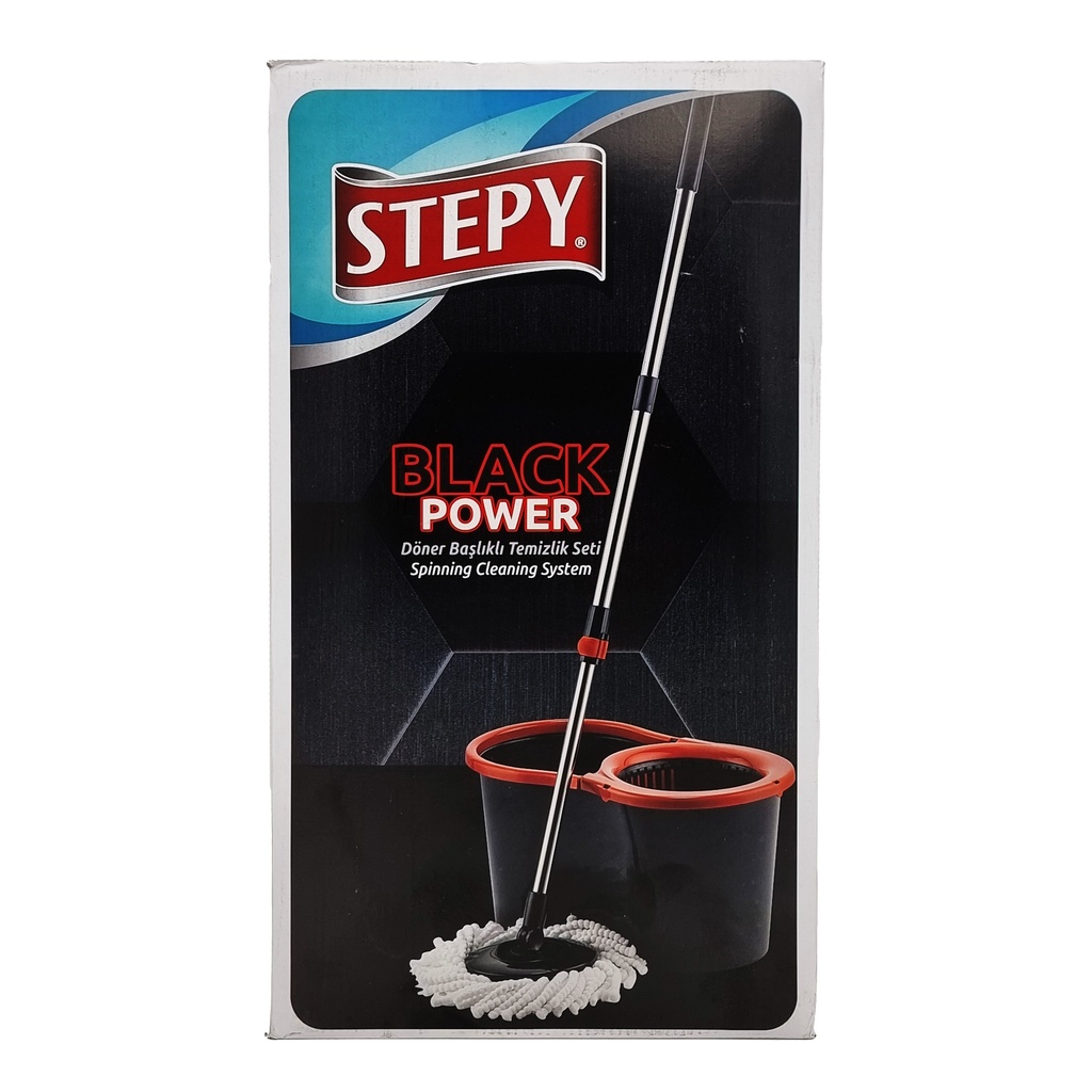 STEPY BLACK POWER SPINNING CLEANING MOP SET | WHIM