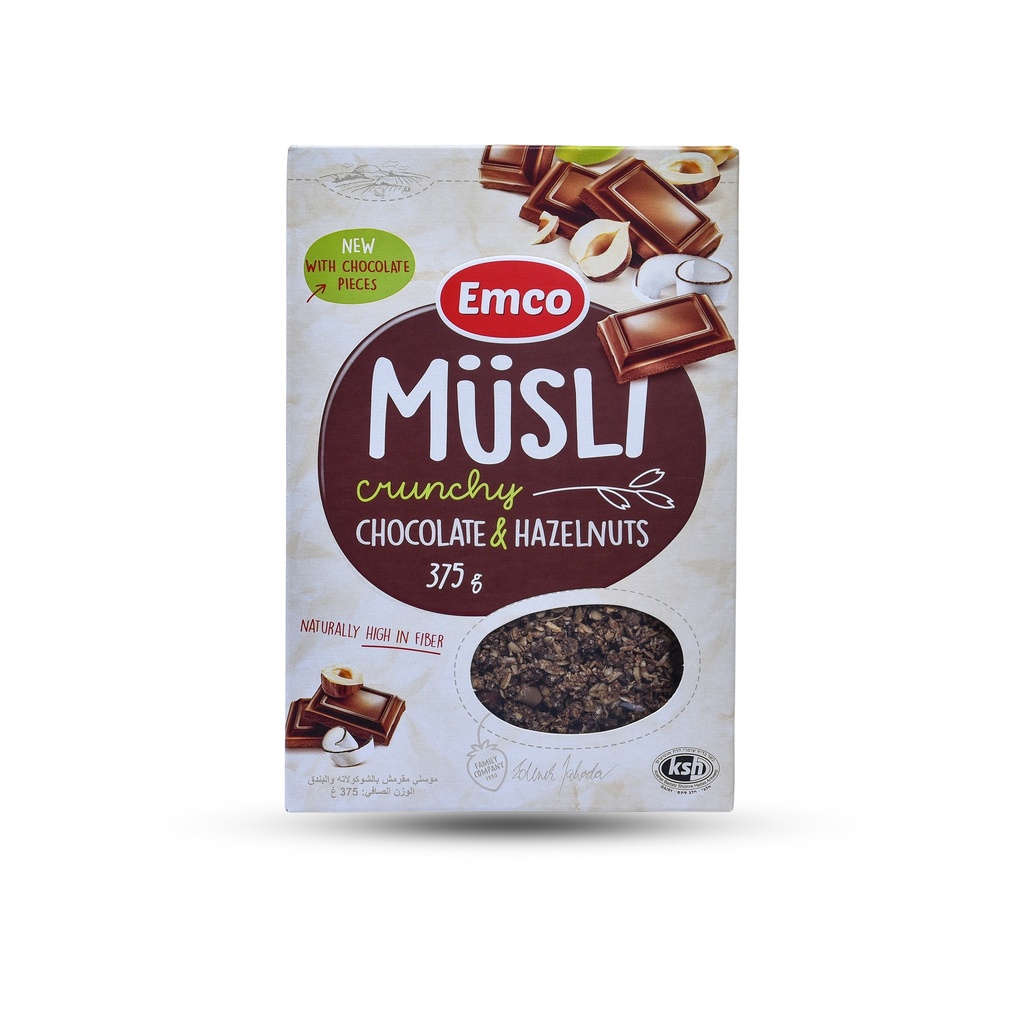 EMCO CRUNCHY MUESLI WITH CHOCOCOLATE & HAZELNUTS 375G | WHIM