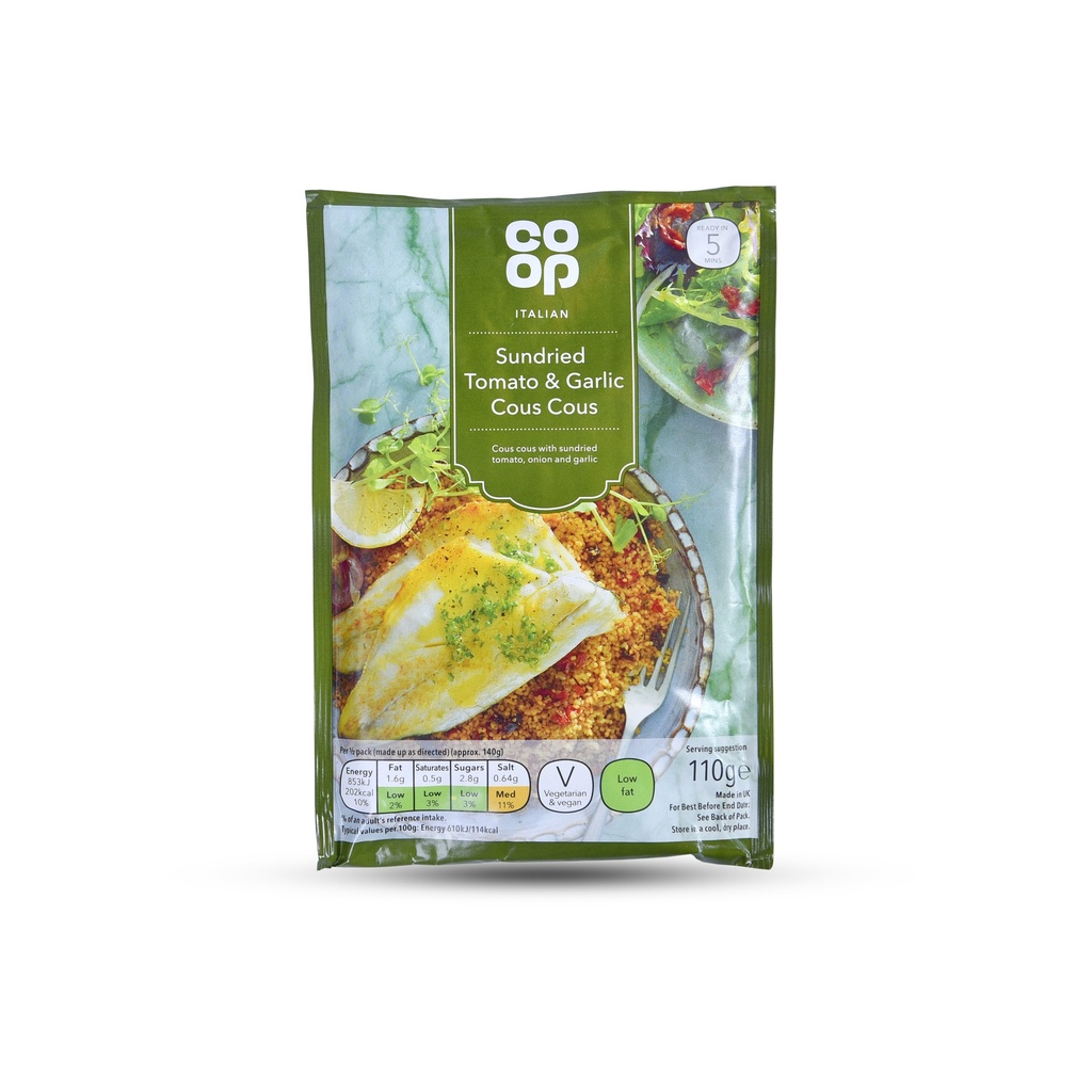 CO-OP SUN DRIED TOMATO & GARLIC COUS COUS 110G | WHIM
